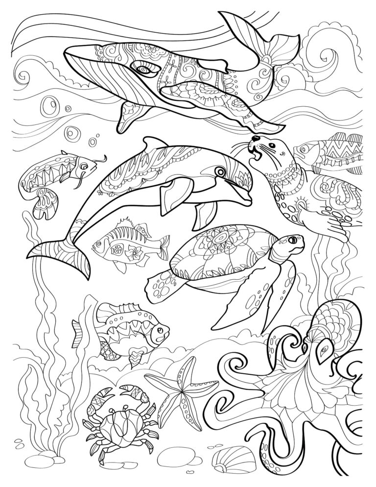 Sealife Coloring Pages: Dive into Marine Adventures