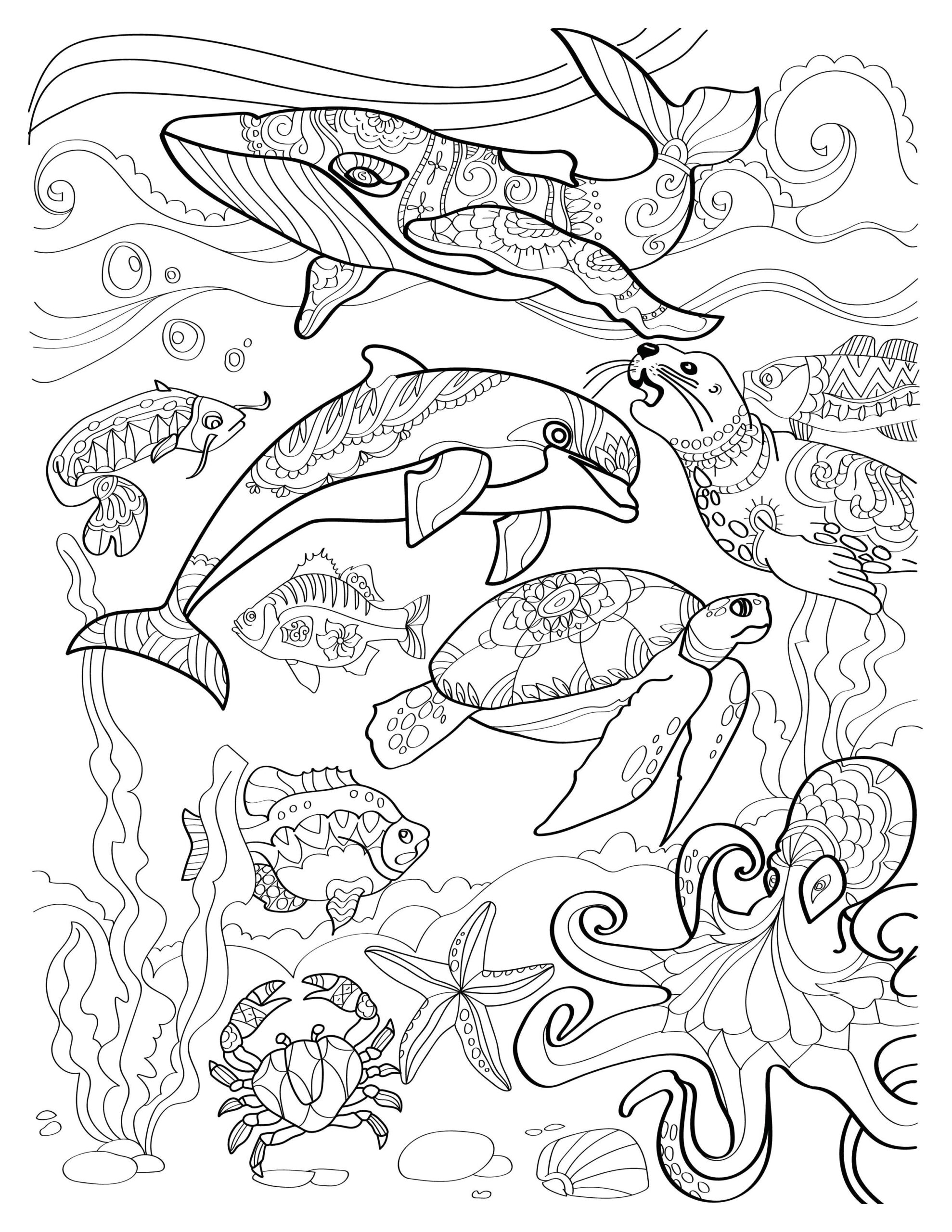 Sealife Coloring Pages: Dive into Marine Adventures