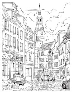 "European City Coloring Pages | Eiffel Tower, Louvre, & More!"