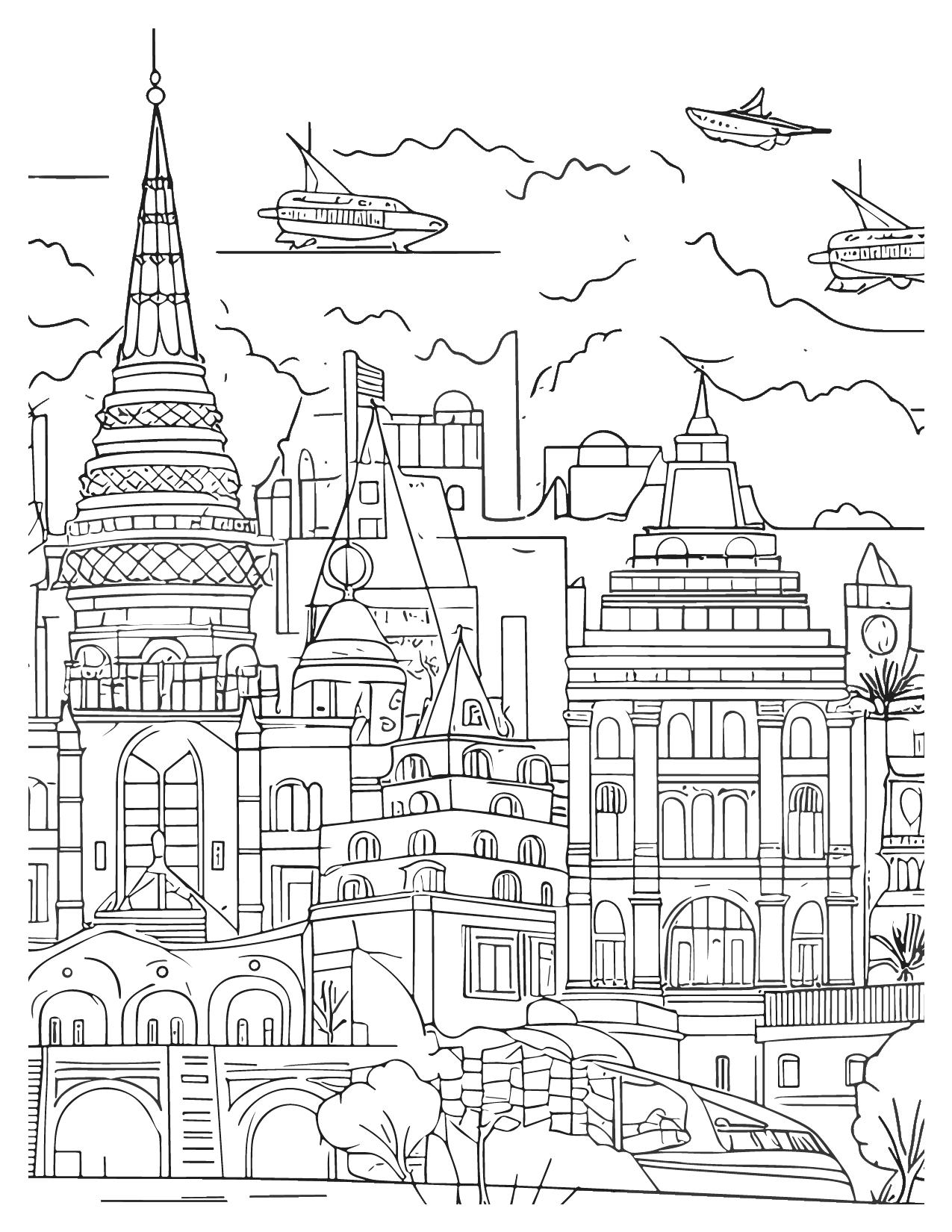 "European City Coloring Pages | Eiffel Tower, Louvre, & More!"