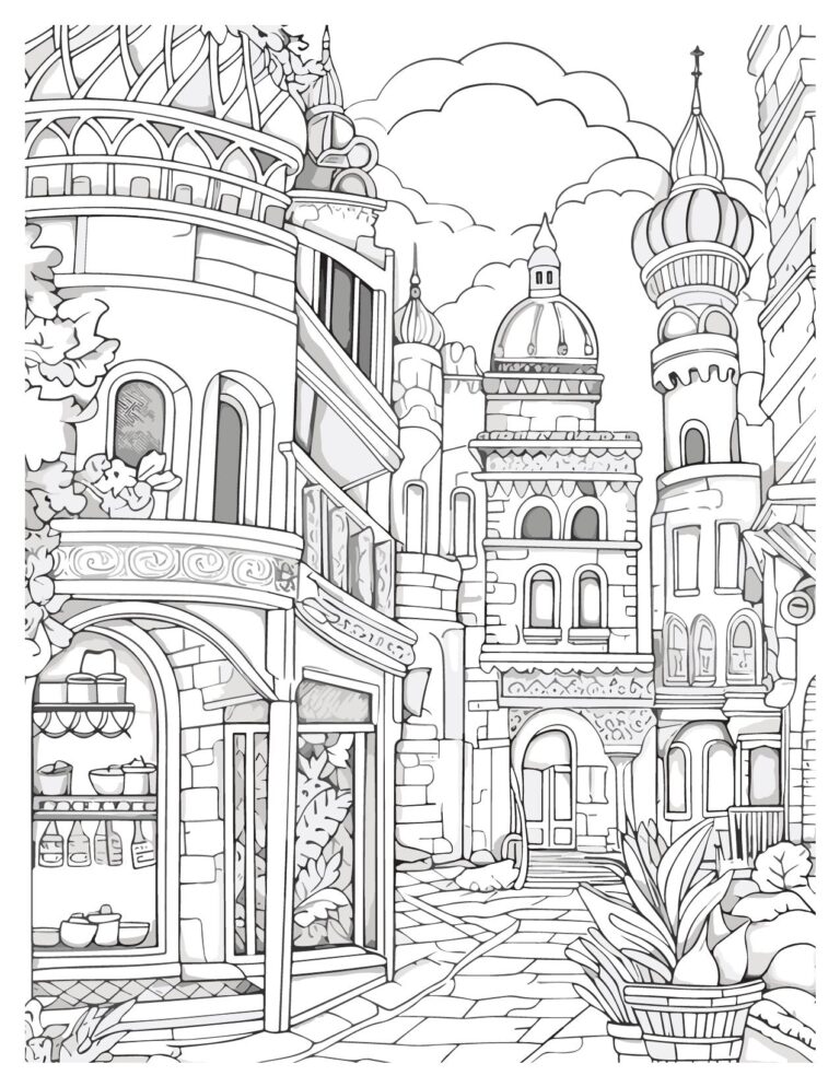 "European City Coloring Pages | Eiffel Tower, Louvre, & More!"