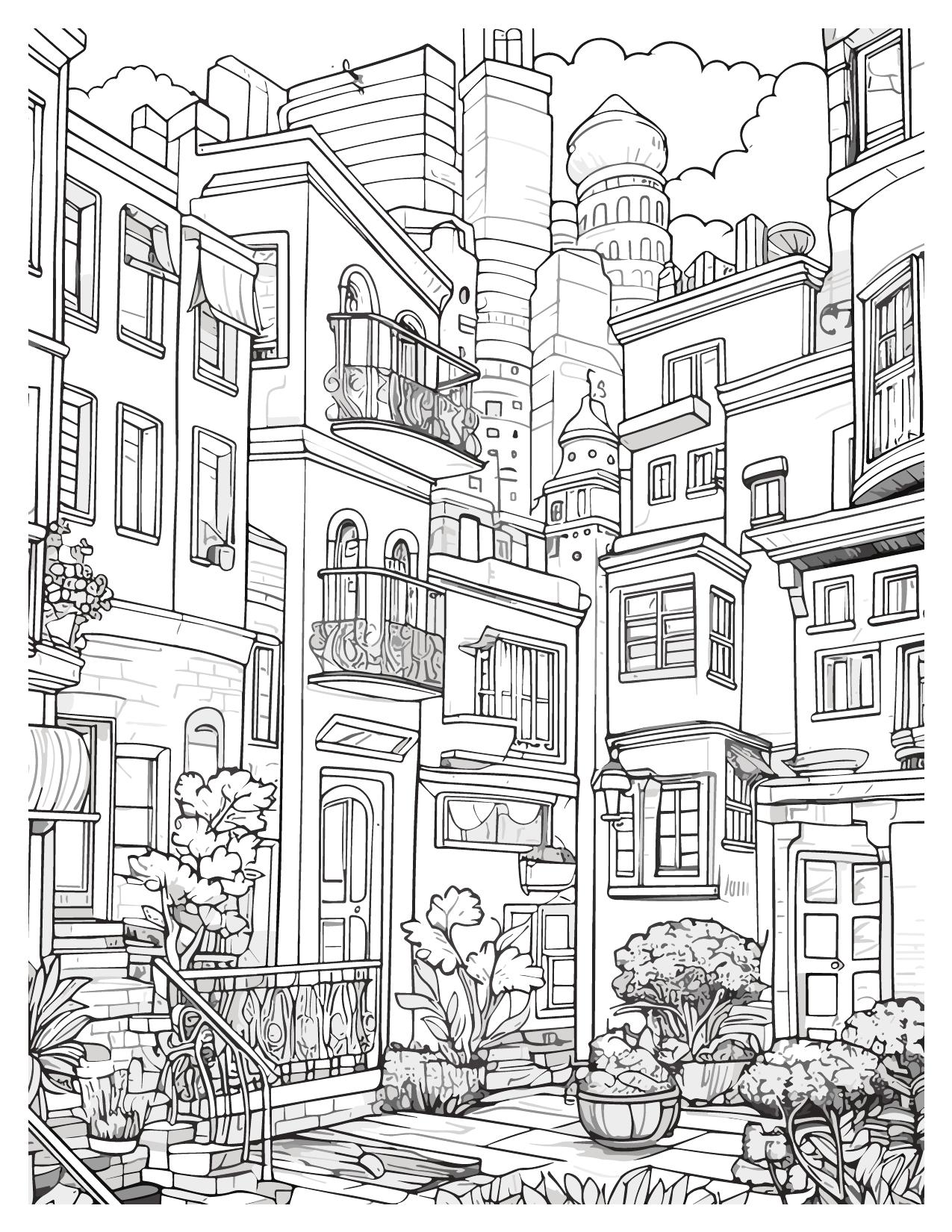 "European City Coloring Pages | Eiffel Tower, Louvre, & More!"