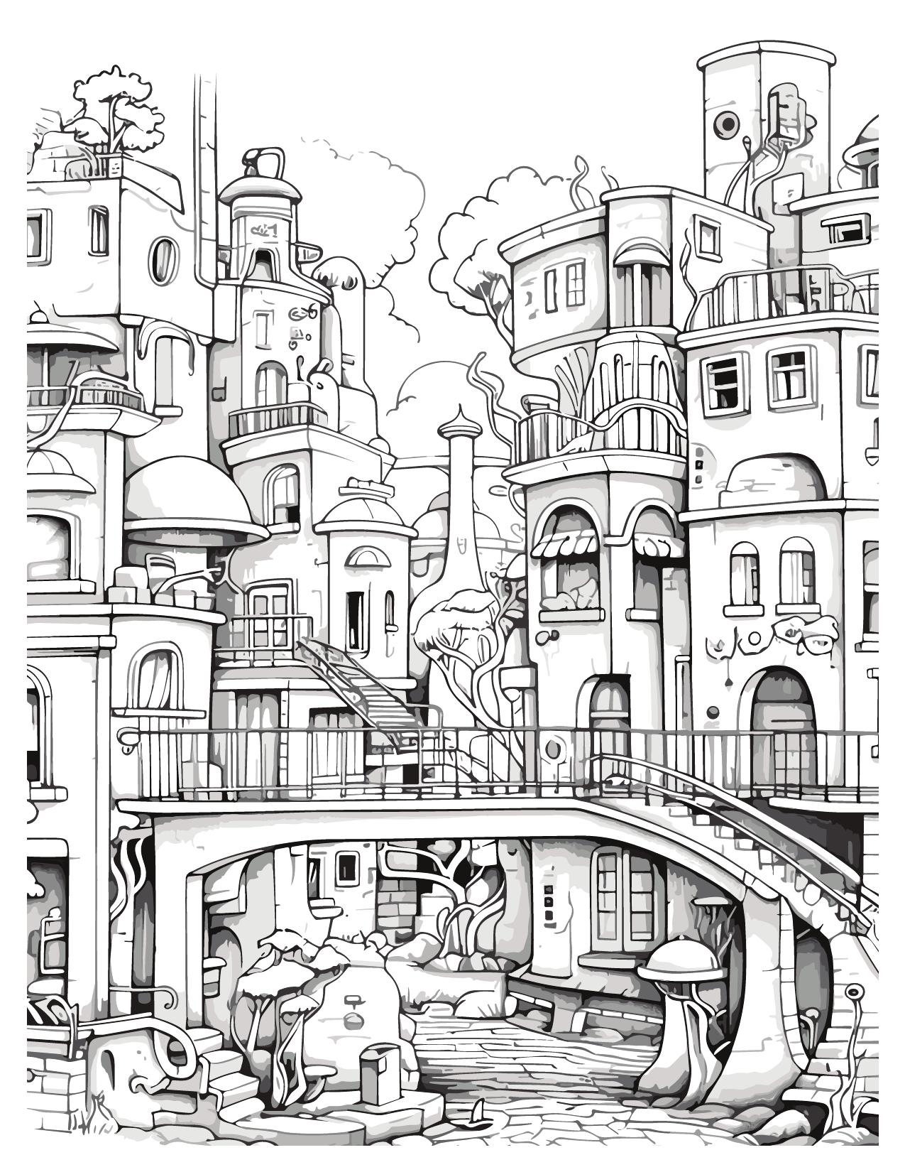 "European City Coloring Pages | Eiffel Tower, Louvre, & More!"
