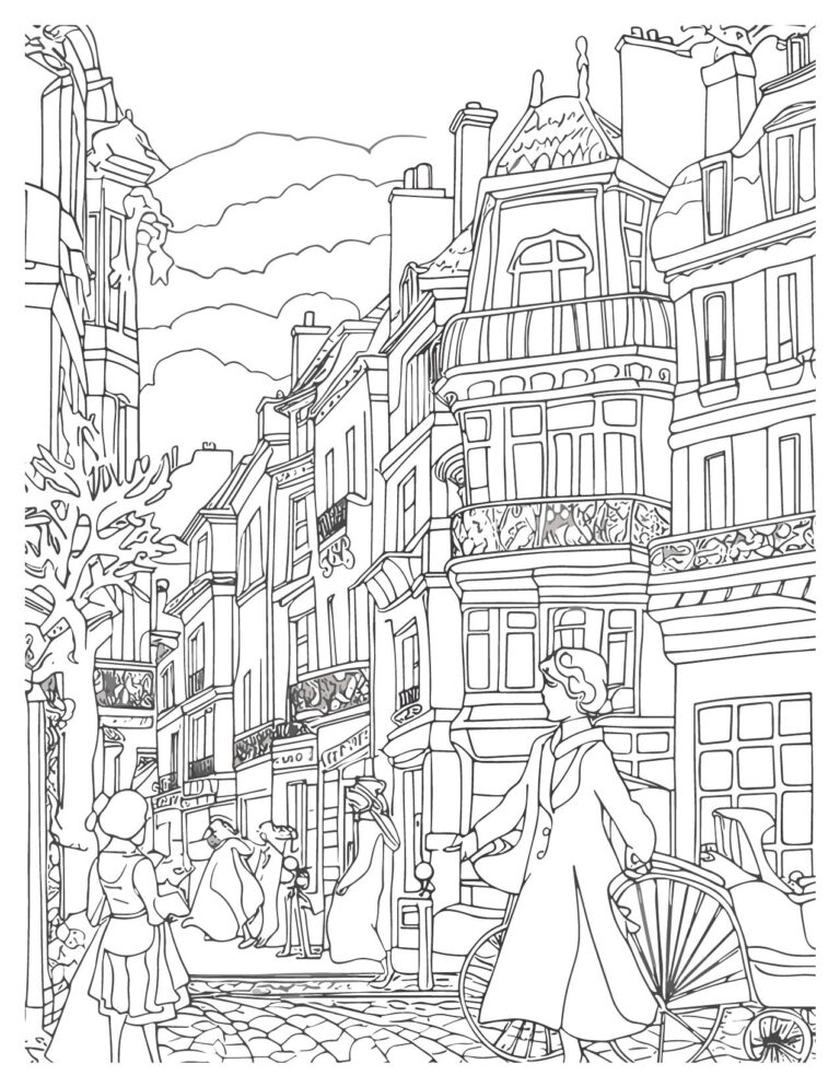 "European City Coloring Pages | Eiffel Tower, Louvre, & More!"