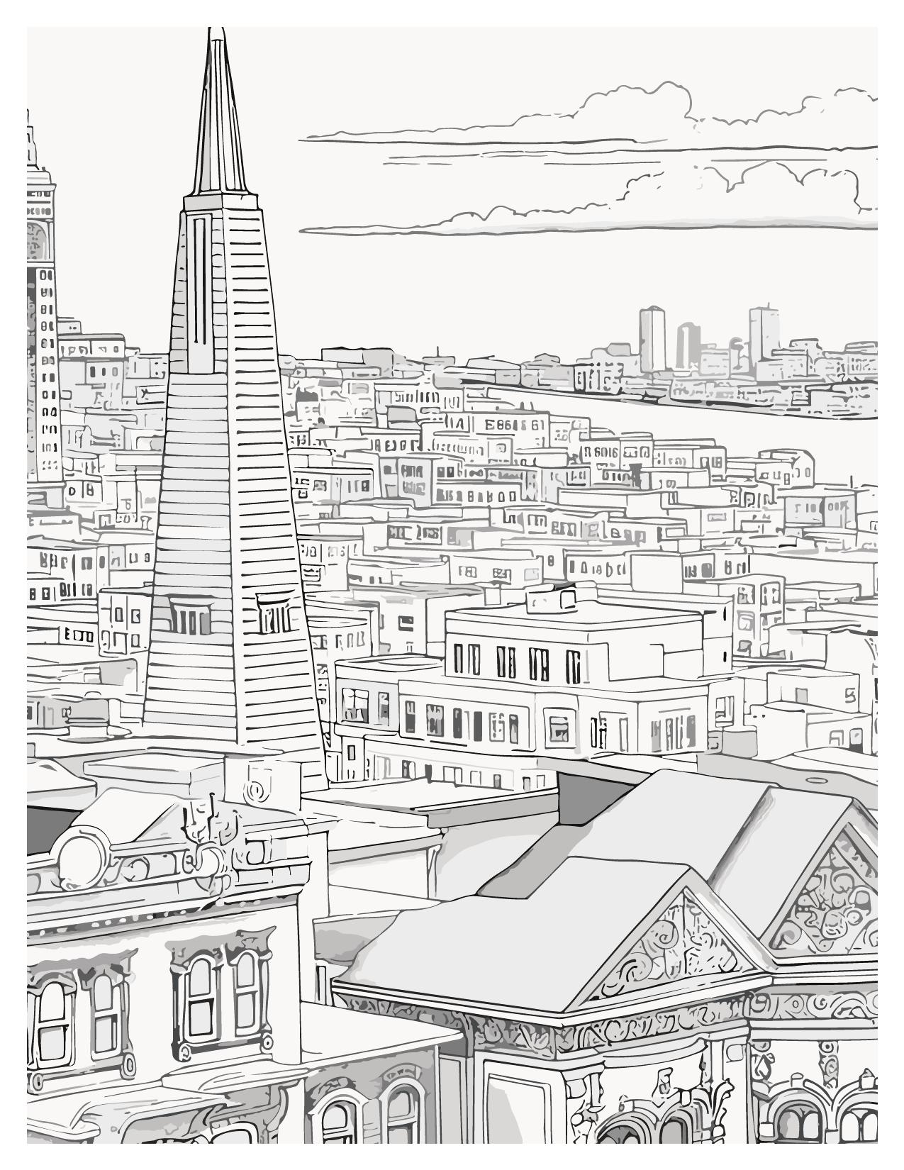 "European City Coloring Pages | Eiffel Tower, Louvre, & More!"