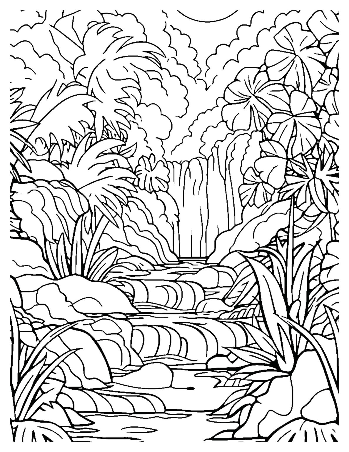 Waterfall Coloring Pages: Printable Scenes Of Natural Beauty
