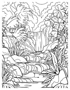 Waterfall Coloring Pages: Printable Scenes Of Natural Beauty