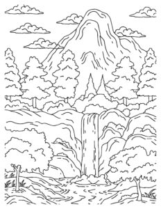 Waterfall Coloring Pages: Printable Scenes Of Natural Beauty