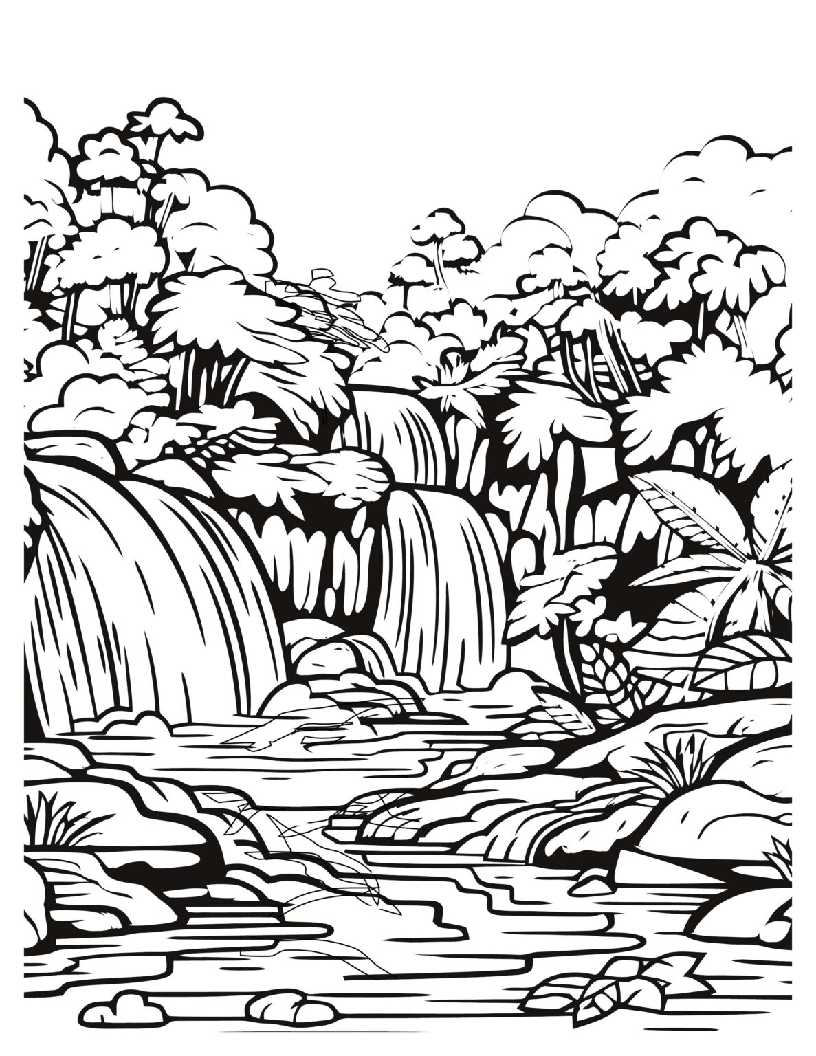 Waterfall Coloring Pages: Printable Scenes Of Natural Beauty