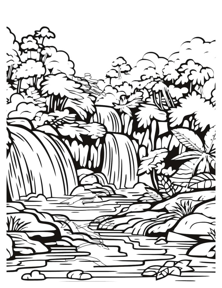 Waterfall Coloring Pages: Printable Scenes Of Natural Beauty