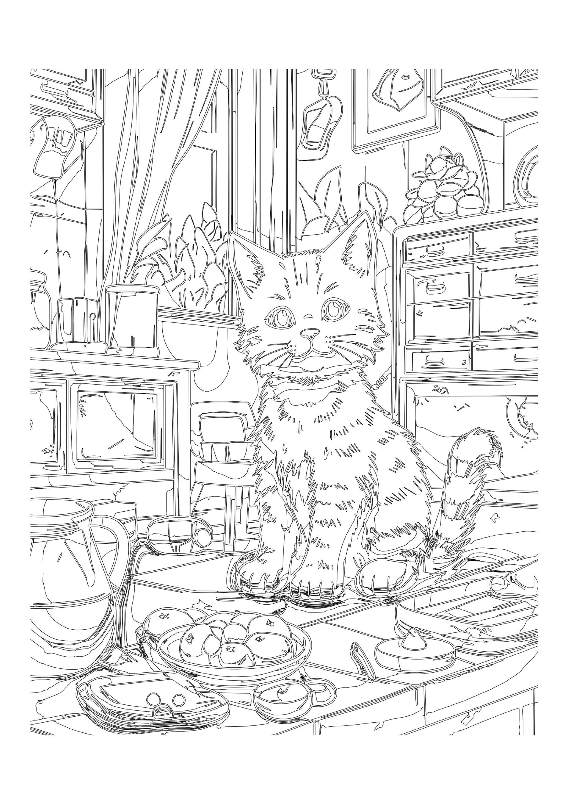 Curious Cat Coloring Pages I Fun Activities for Children