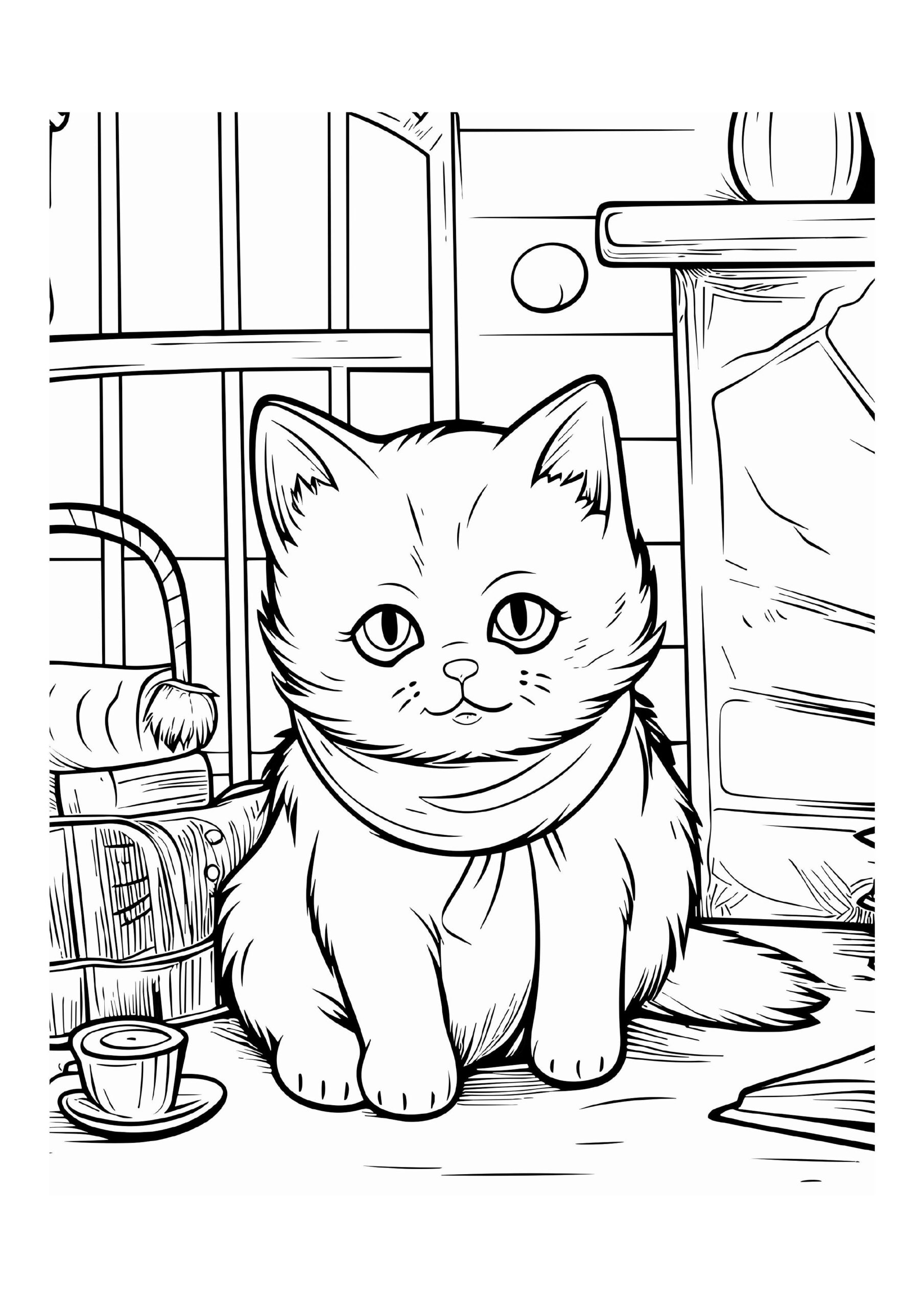 Curious Cat Coloring Pages I Fun Activities for Children