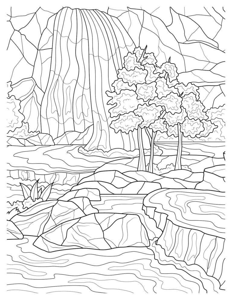 Waterfall Coloring Pages: Printable Scenes Of Natural Beauty