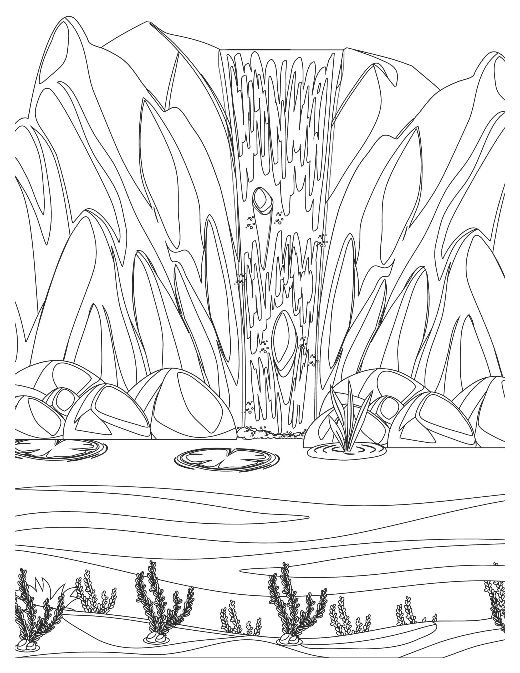 Waterfall Coloring Pages: Printable Scenes Of Natural Beauty