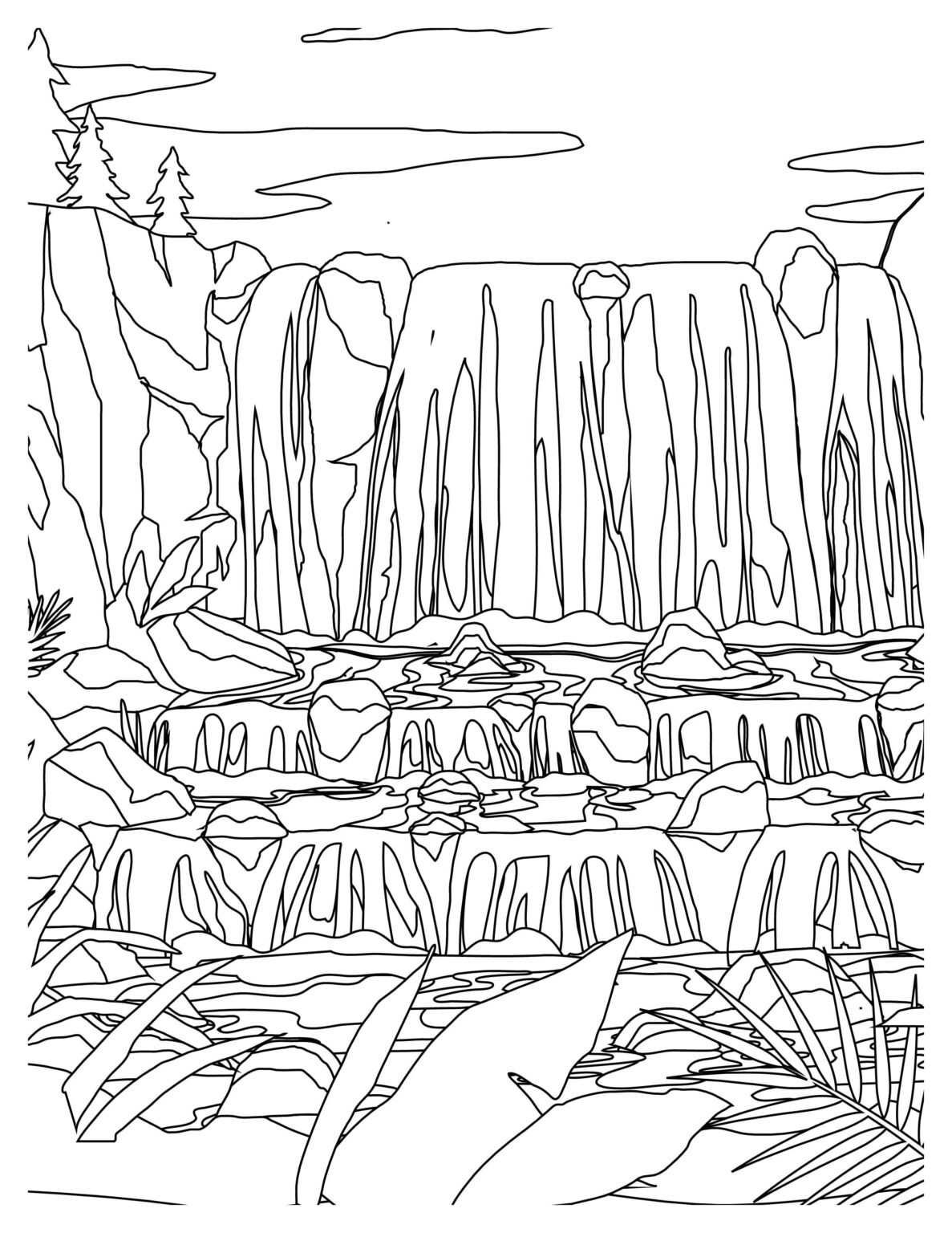 Waterfall Coloring Pages: Printable Scenes Of Natural Beauty