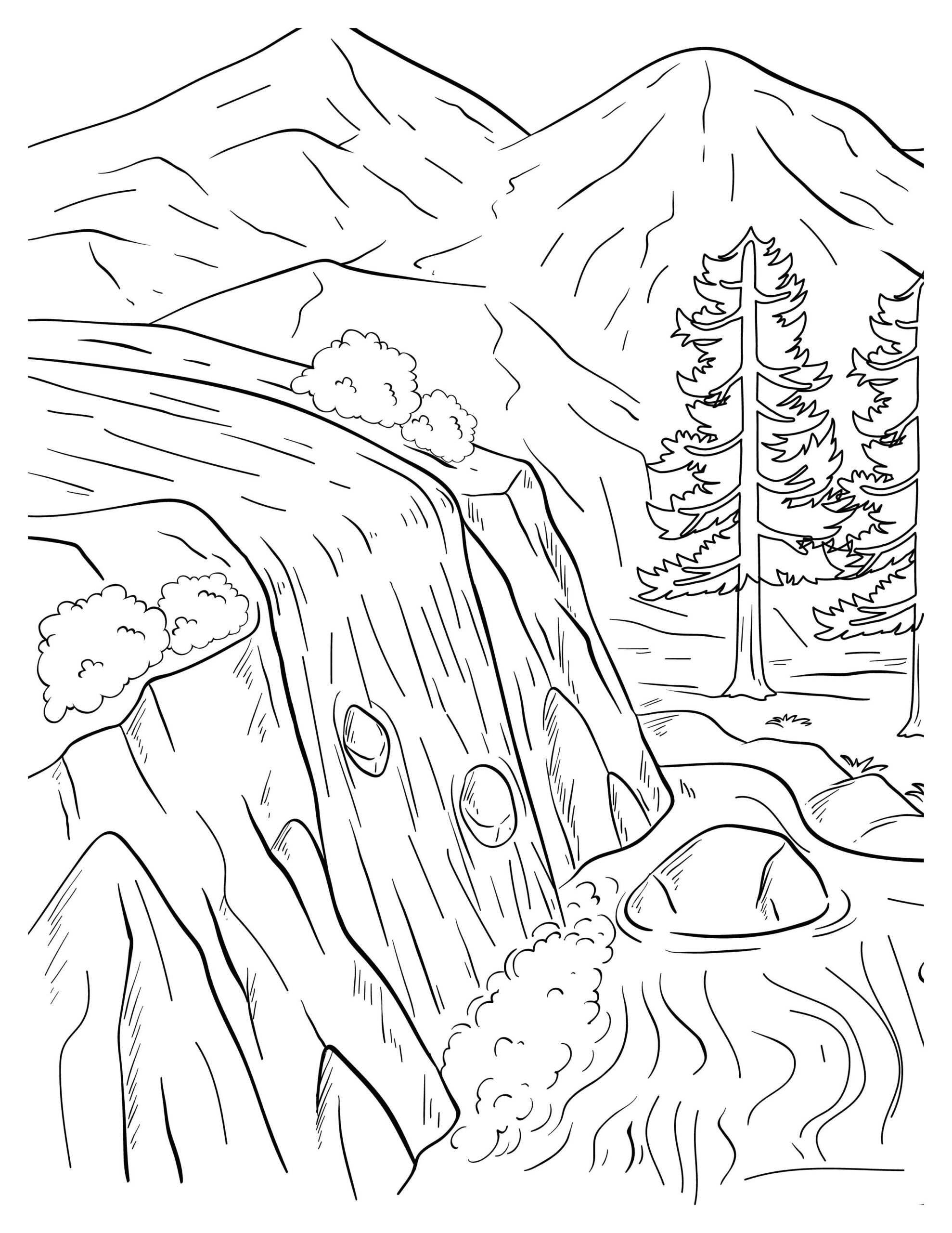 Waterfall Coloring Pages: Printable Scenes Of Natural Beauty