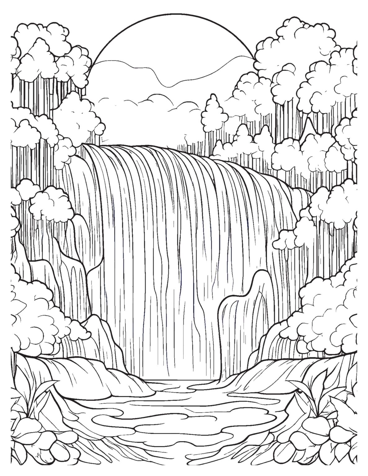 Waterfall Coloring Pages: Printable Scenes Of Natural Beauty