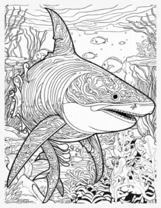 Shark Adventure Coloring Pages: Dive into Ocean Fun