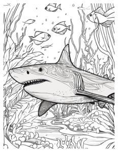 Shark Adventure Coloring Pages: Dive into Ocean Fun
