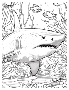 Shark Adventure Coloring Pages: Dive into Ocean Fun