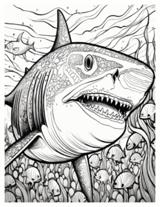 Shark Adventure Coloring Pages: Dive into Ocean Fun