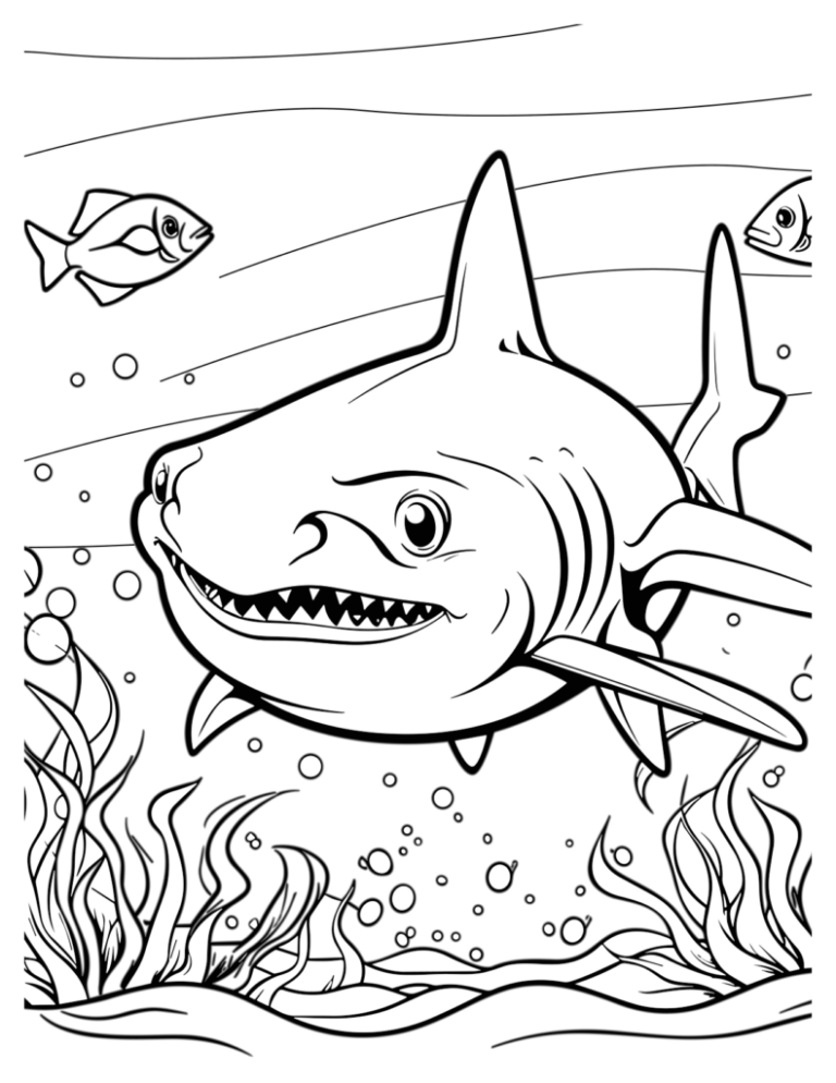Shark Adventure Coloring Pages: Dive into Ocean Fun