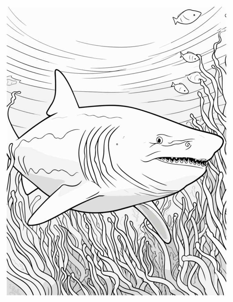Shark Adventure Coloring Pages: Dive into Ocean Fun