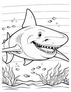 Shark Adventure Coloring Pages: Dive into Ocean Fun