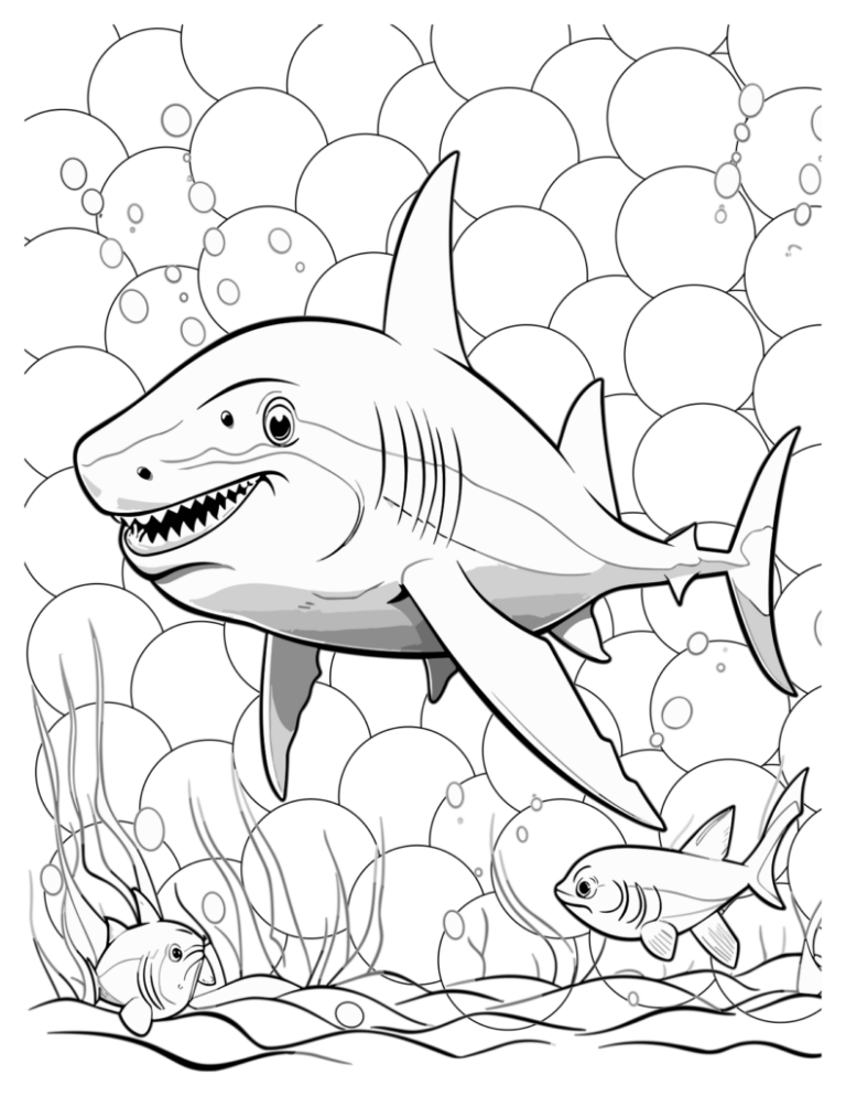 Shark Adventure Coloring Pages: Dive into Ocean Fun