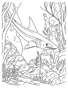 Shark Adventure Coloring Pages: Dive into Ocean Fun