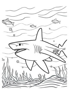 Shark Adventure Coloring Pages: Dive into Ocean Fun