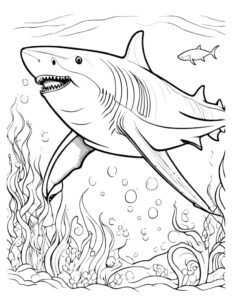 Shark Adventure Coloring Pages: Dive into Ocean Fun