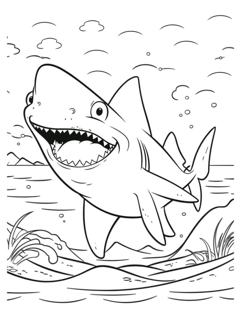 Shark Adventure Coloring Pages: Dive into Ocean Fun