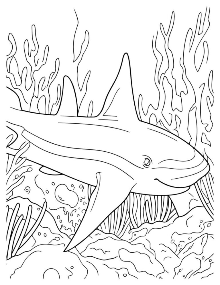 Shark Adventure Coloring Pages: Dive into Ocean Fun