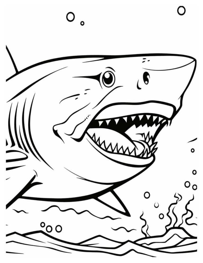 Shark Adventure Coloring Pages: Dive into Ocean Fun