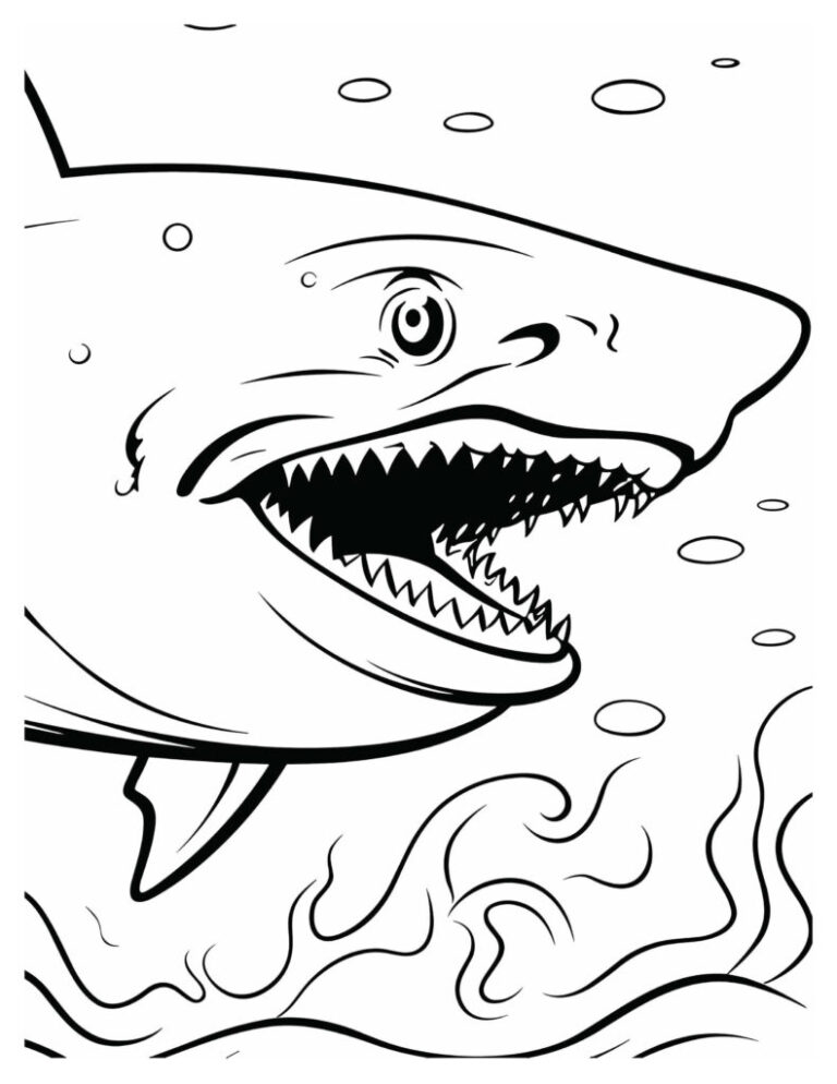 Shark Adventure Coloring Pages: Dive into Ocean Fun