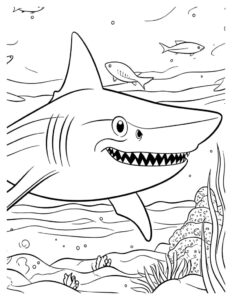 Shark Adventure Coloring Pages: Dive into Ocean Fun