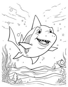 Shark Adventure Coloring Pages: Dive into Ocean Fun