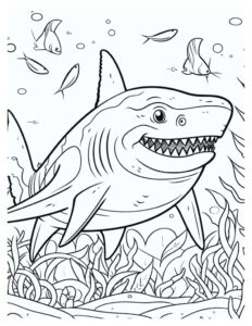 Shark Adventure Coloring Pages: Dive into Ocean Fun