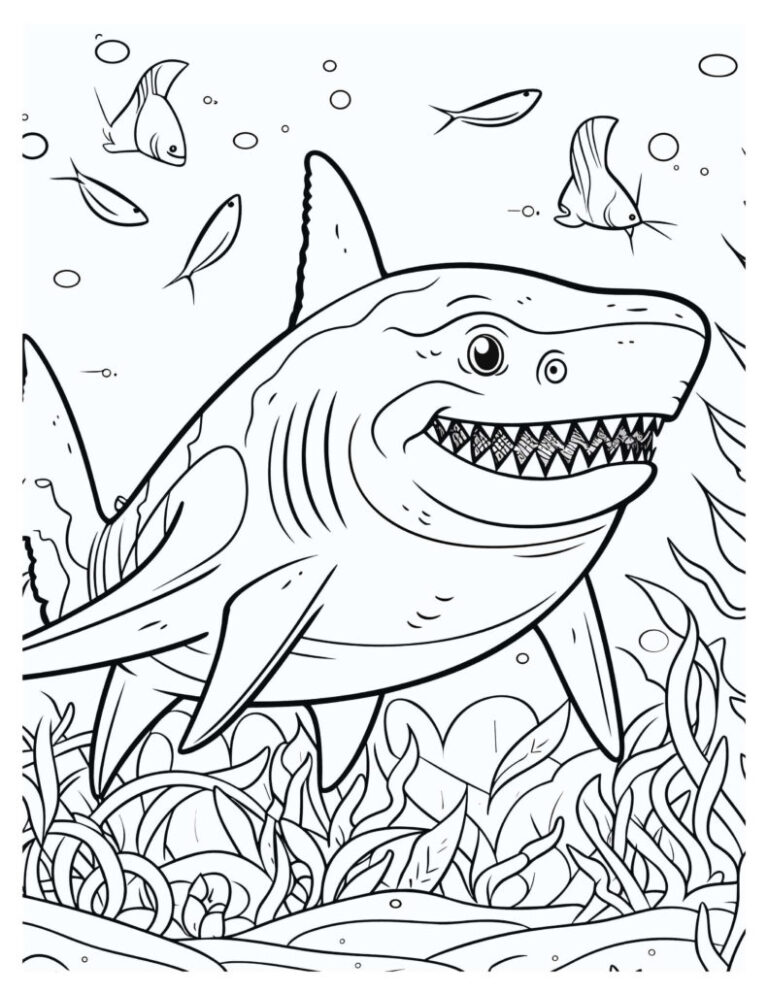 Shark Adventure Coloring Pages: Dive into Ocean Fun