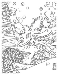 Shark Adventure Coloring Pages: Dive into Ocean Fun