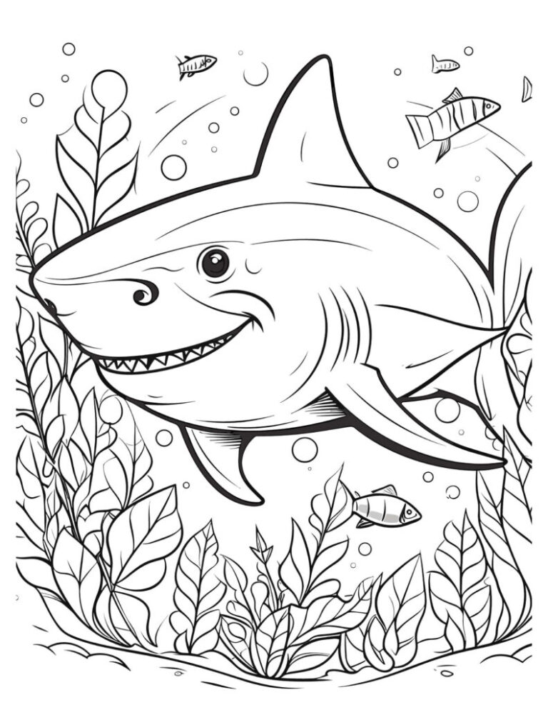 Shark Adventure Coloring Pages: Dive into Ocean Fun