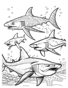 Shark Adventure Coloring Pages: Dive into Ocean Fun