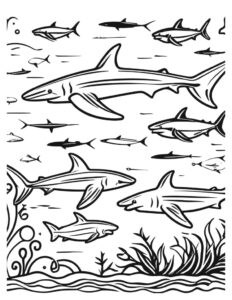 Shark Adventure Coloring Pages: Dive into Ocean Fun