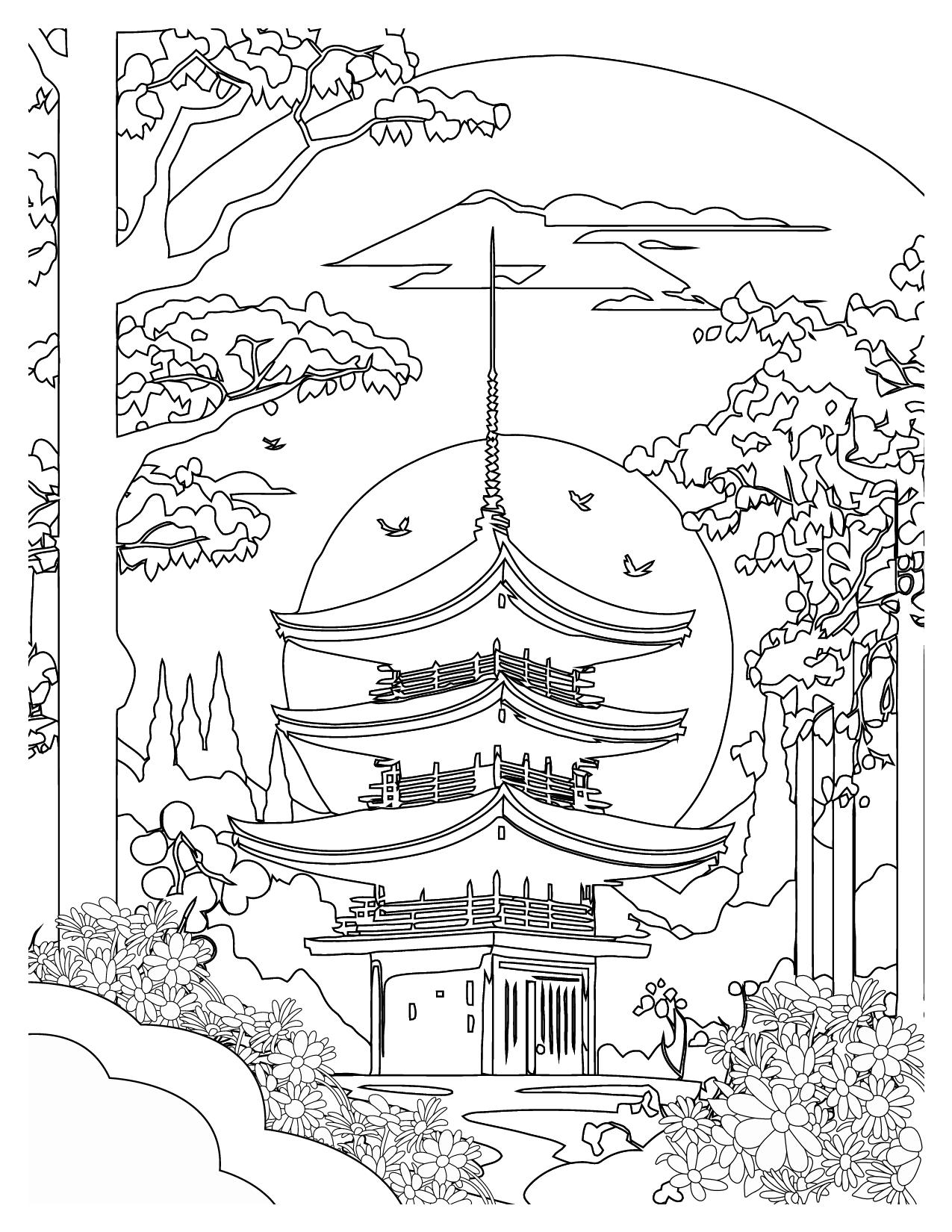 Tranquil Zen Garden Coloring Pages | Calm Your Mind