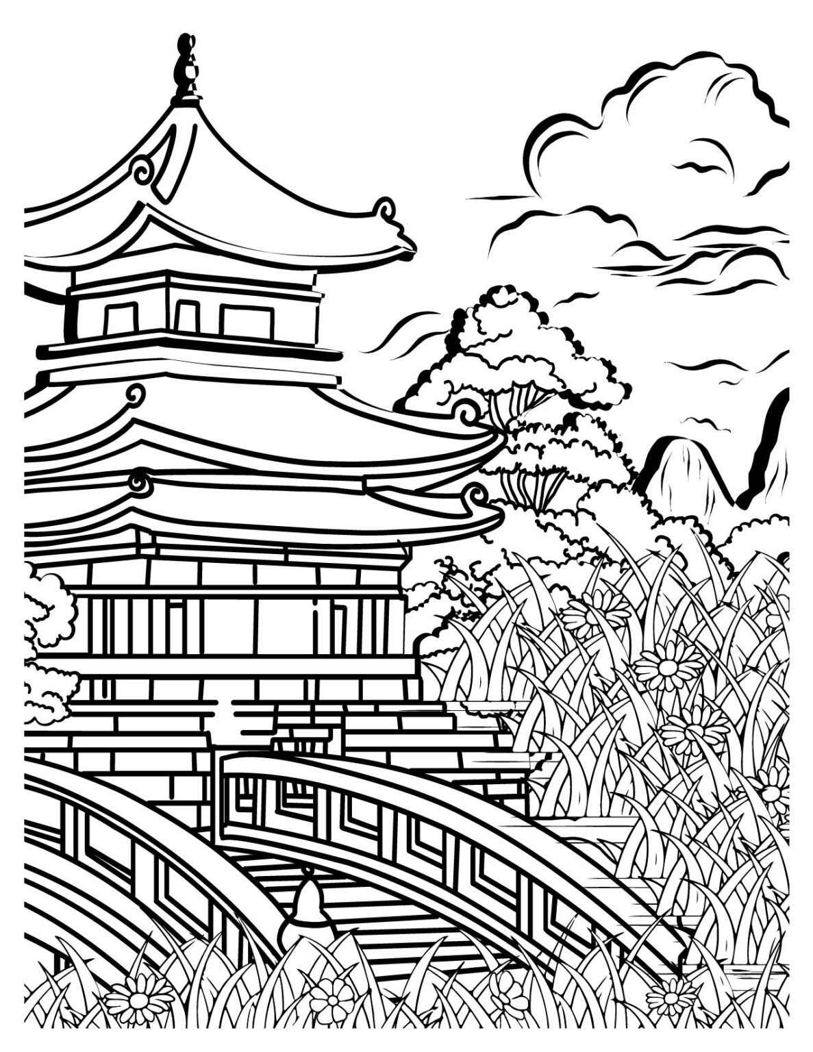 Tranquil Zen Garden Coloring Pages | Calm Your Mind