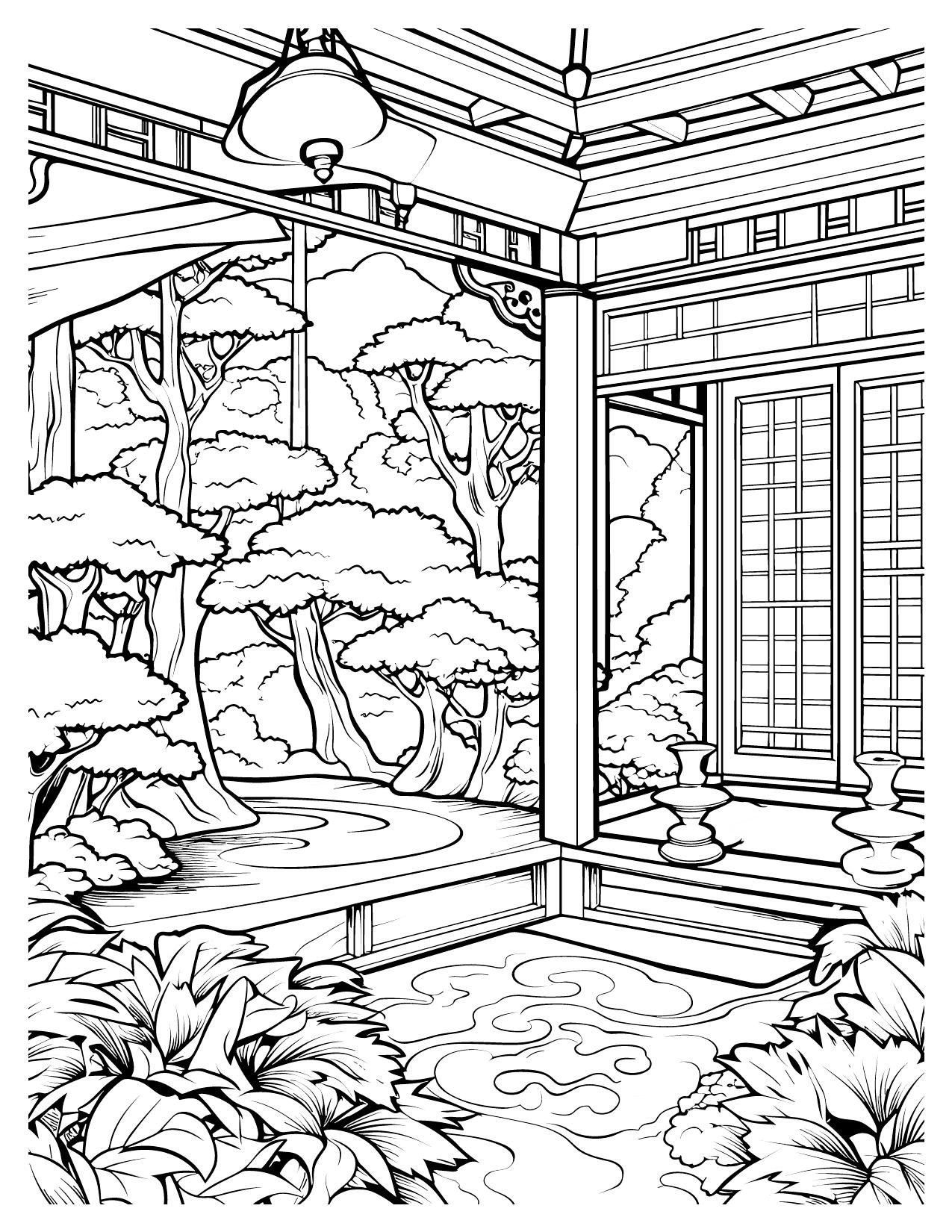 Tranquil Zen Garden Coloring Pages | Calm Your Mind