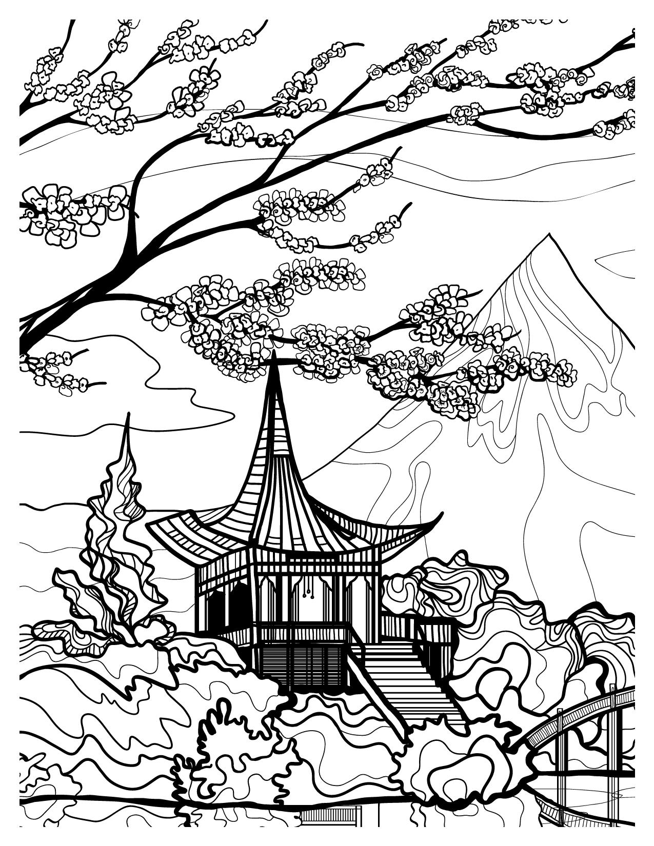 Tranquil Zen Garden Coloring Pages | Calm Your Mind