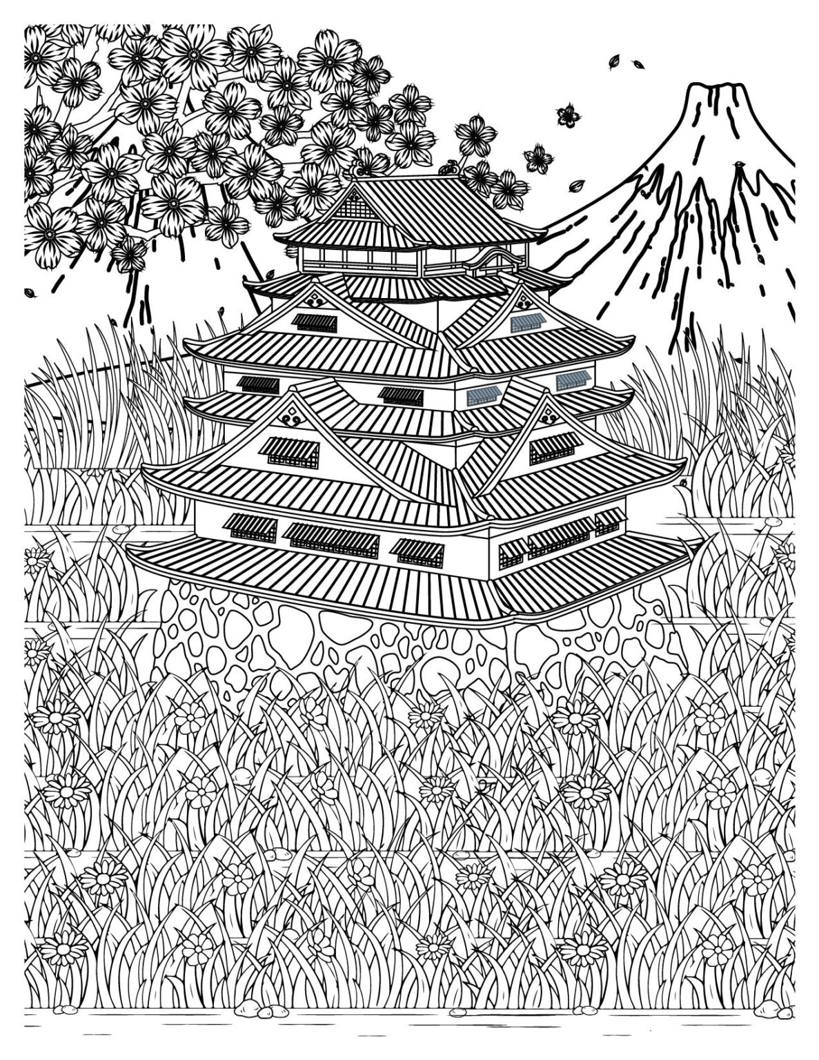 Tranquil Zen Garden Coloring Pages | Calm Your Mind