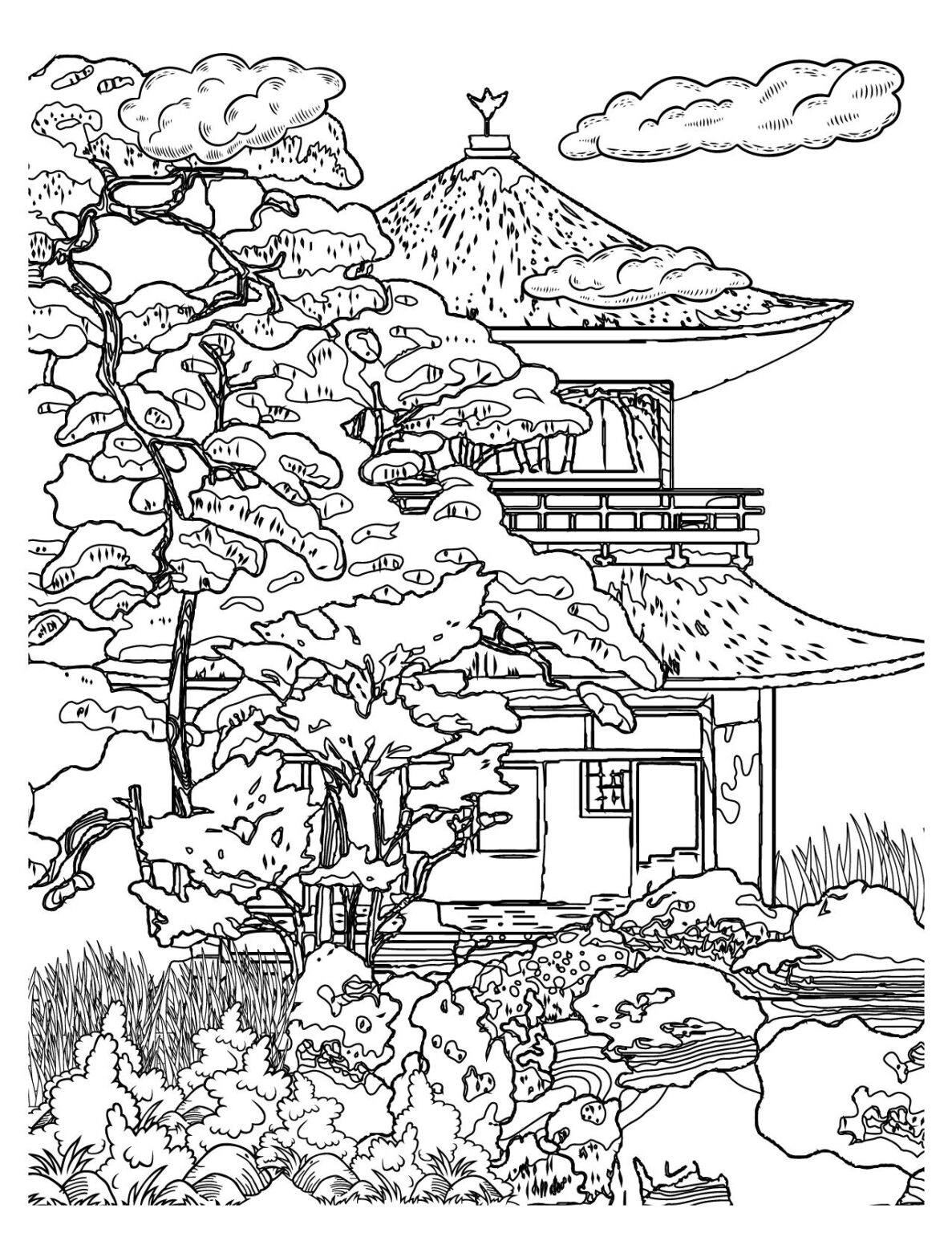 Tranquil Zen Garden Coloring Pages | Calm Your Mind